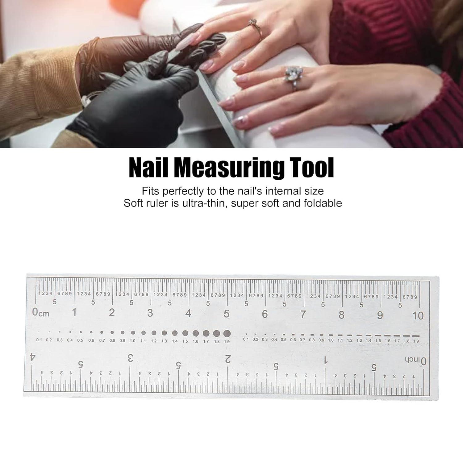 Nail Measuring Ruler Set | 10-Piece Ultra-Thin Transparent Tool for ...