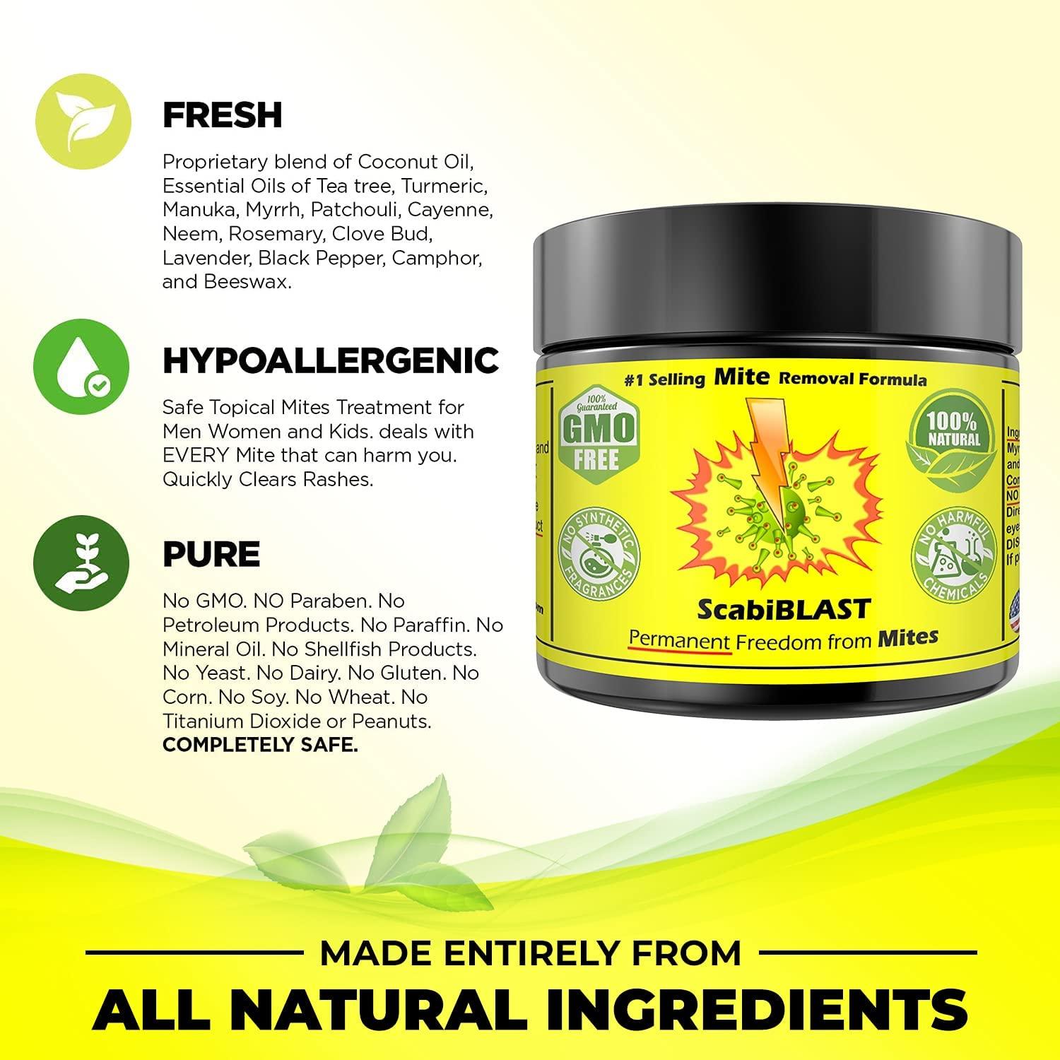 ScabiBLAST Mite Cream Lotion - Fast Relief from All Mites for Humans ...