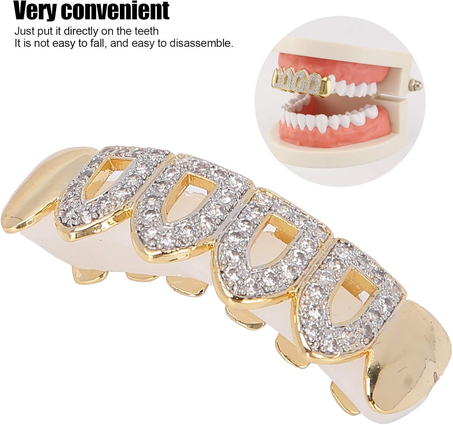 Teeth Brace Safe Hollow Durable Gold-Plated Brass Metal Teeth Brace for ...