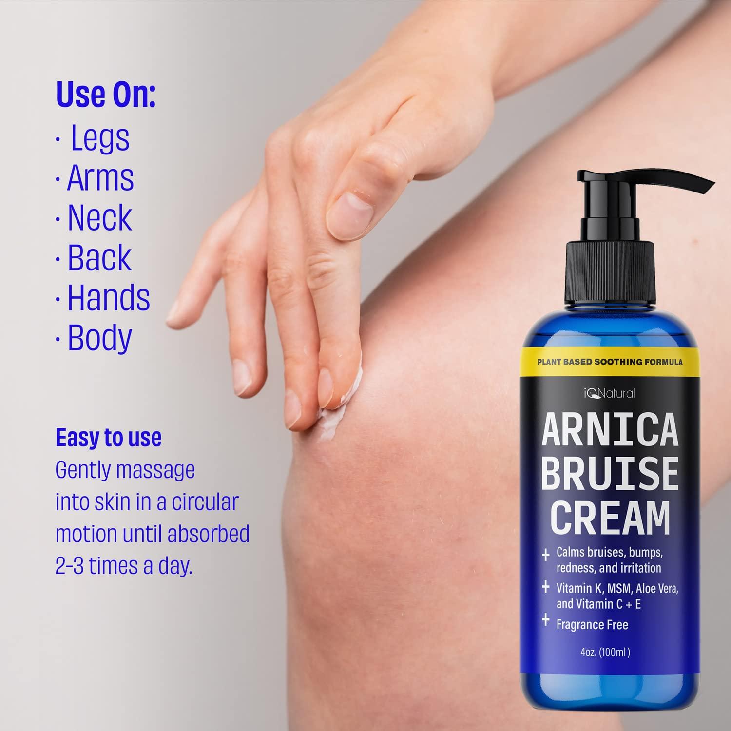 iQ Natural Arnica Cream - Extra Strength Bruise Gel for Fast Healing - 4oz | Buy Now with ...