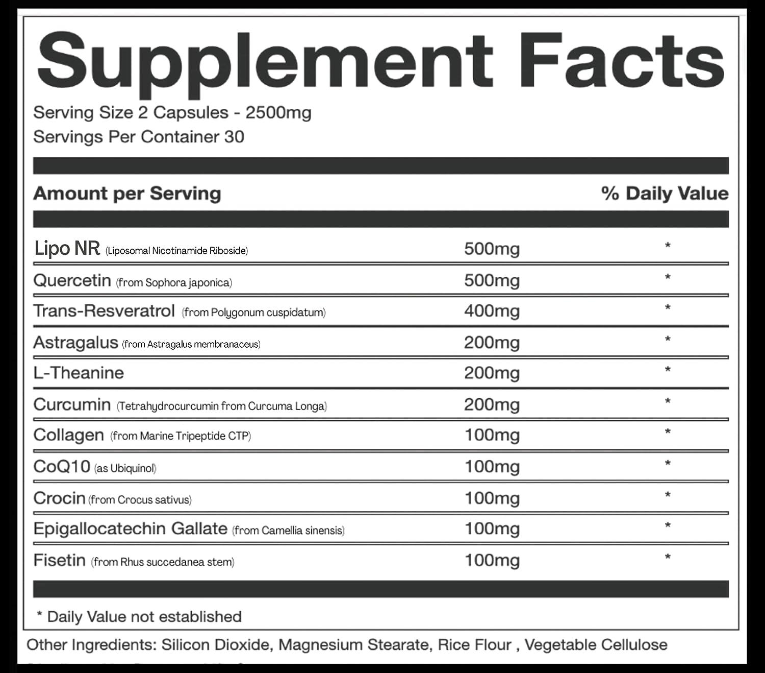Premium Anti-Aging NAD+ Complex with Fisetin, Quercetin, Resveratrol ...