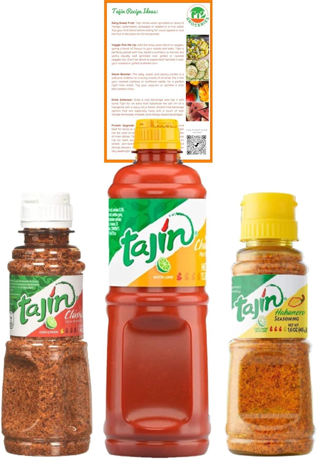 Go2 Groceries Mexican Spice Set: Tajin Clasico with Lime, Chamoy Hot ...