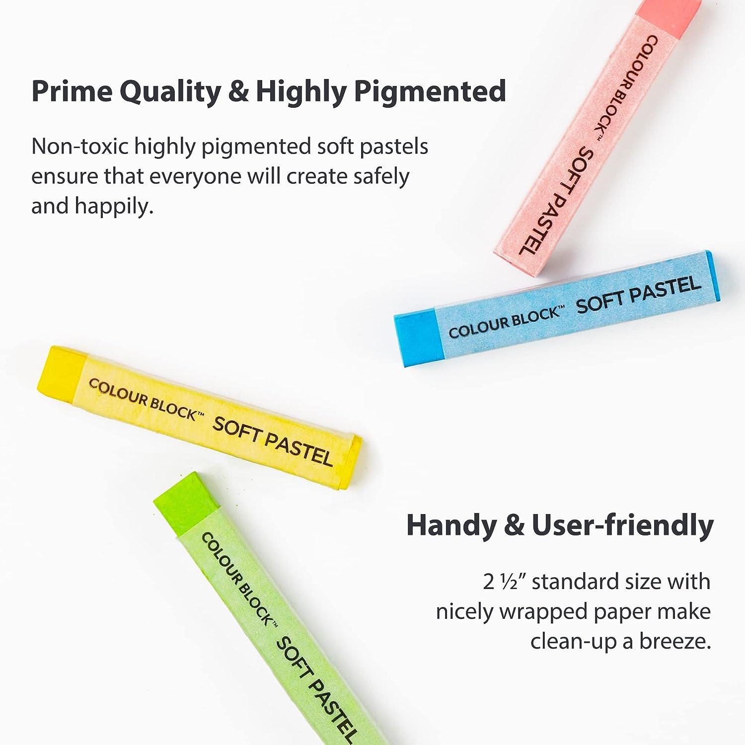 COLOUR BLOCK 100pc Wooden Case Soft Pastel Art Set for Beginners and ...