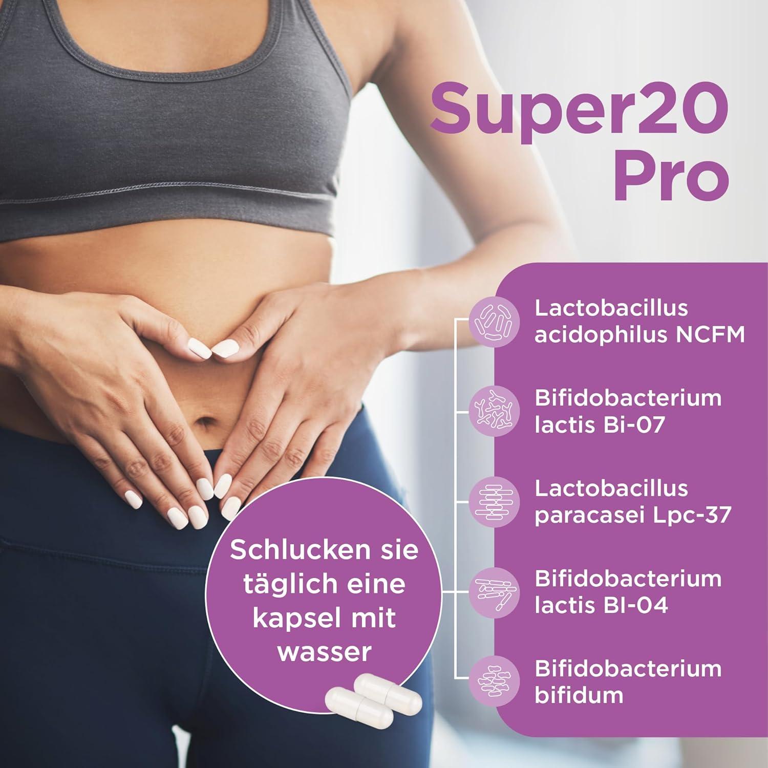 HealthSpan Super20 Probiotic - 20 Billion Cultures Vegan Lactose-Free ...