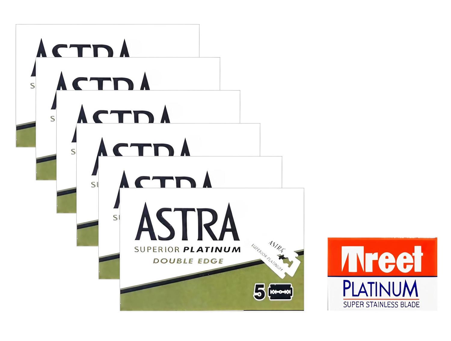 30 Astra Platinum Blades + 1 Treet Platinum Razor Blade - Premium ...