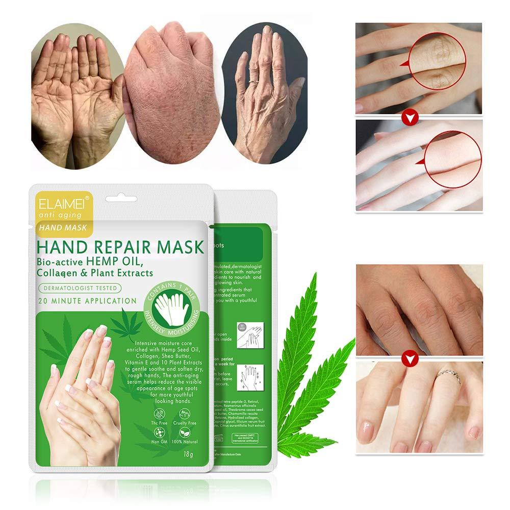 Moisturizing Gloves Hand Mask 5 Pack with Collagen, Shea Butter ...