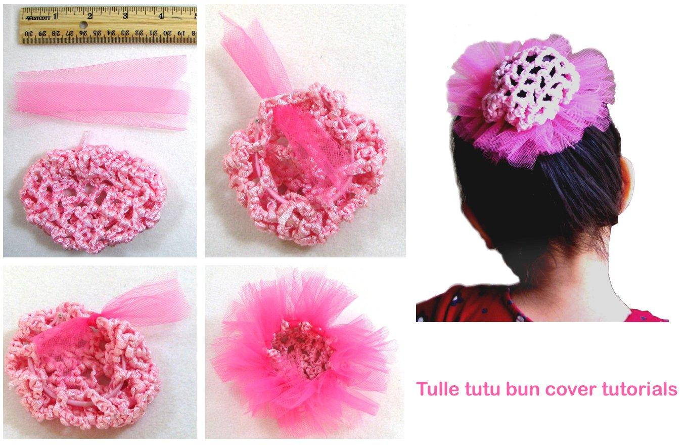 Ballet Hair Bun Cover for Girls and Women - HipGirl Crochet Dance Hair ...