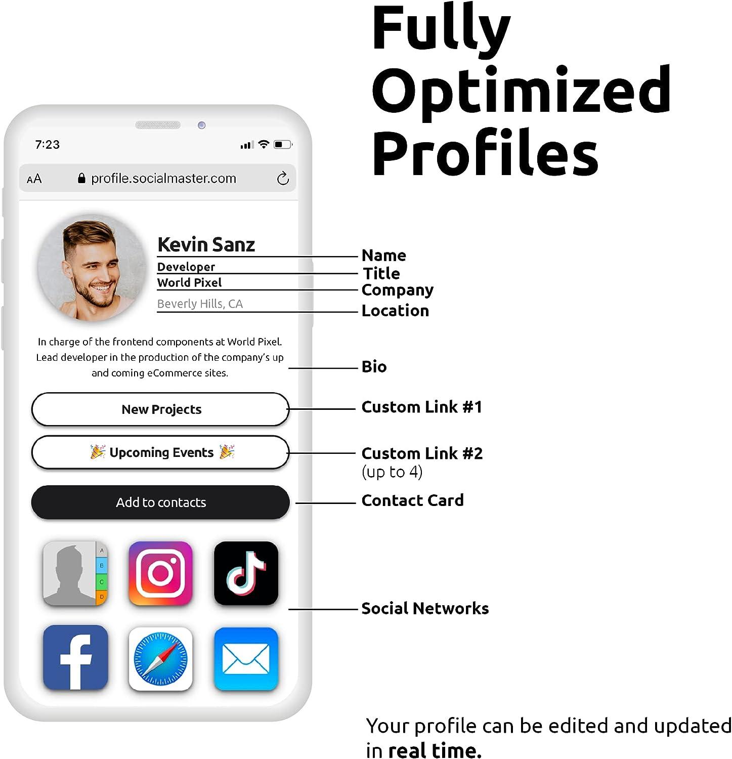 Metal NFC Digital Business Card - Instant Contact & Social Media Sharing - iOS & Android ...