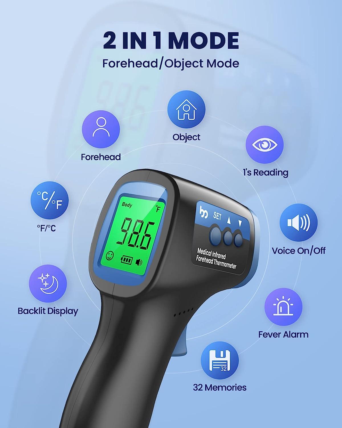 Infrared Touchless Forehead Thermometer for Adults, Kids - Medical ...