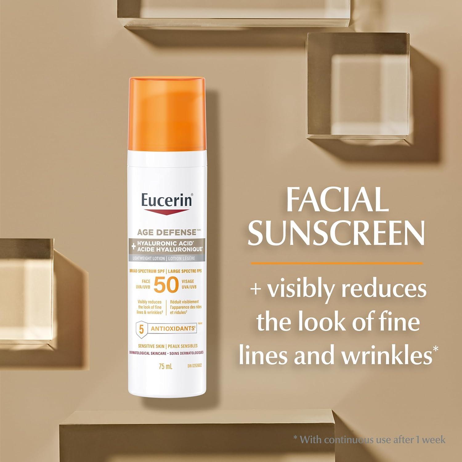 Eucerin Sun Age Defense Face Sunscreen SPF 50 | Facial Sunscreen with ...