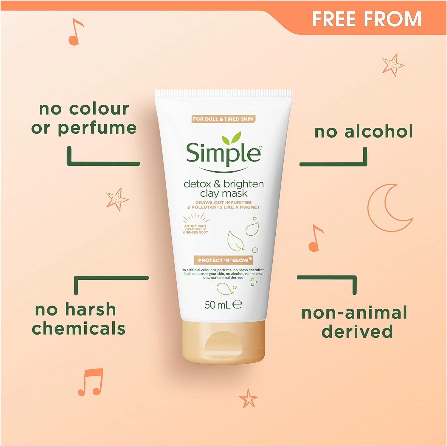Simple Protect 'N' Glow Detox & Brighten Clay Mask deep-cleansing and ...