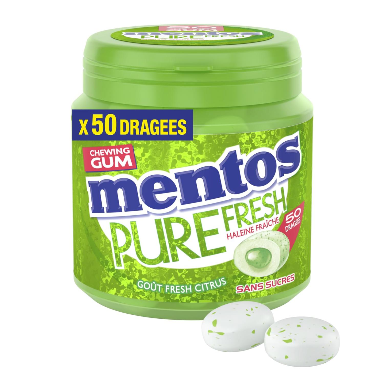 MENTOS GUM Chewing Gum Mentos Pure Fresh Citrus Sugar Free Lemon ...