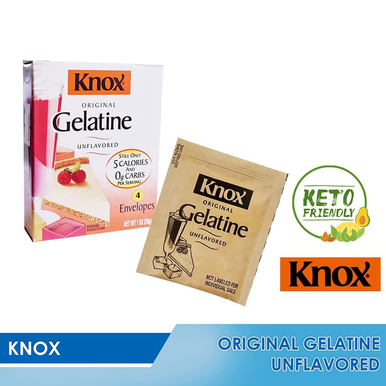 Knox Unflavored Gelatine 1 oz (Pack of 4) + By The Cup Measuring Spoons ...