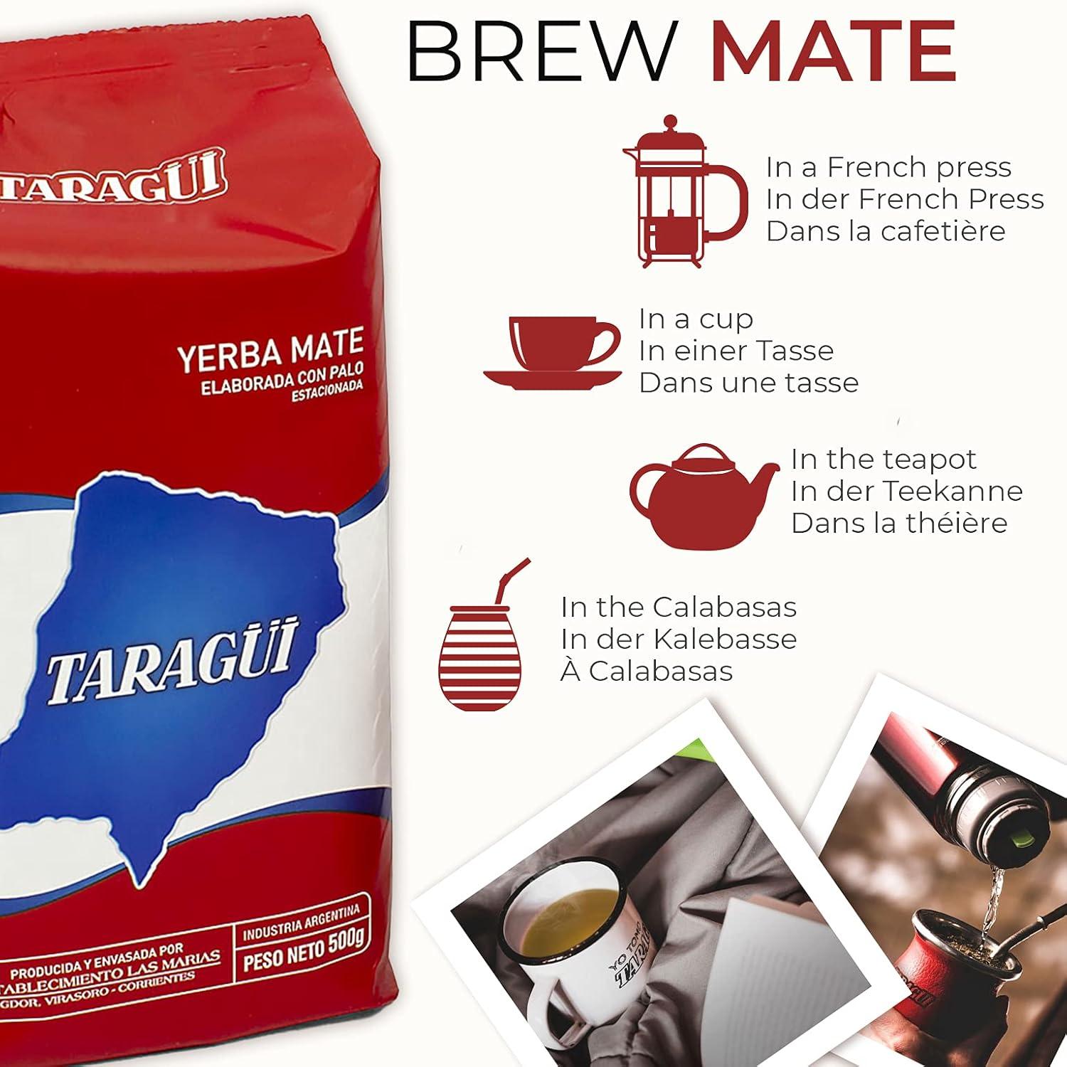 Taragui Yerba Mate Tea 3kg | Authentic Argentine Detox Drink ...