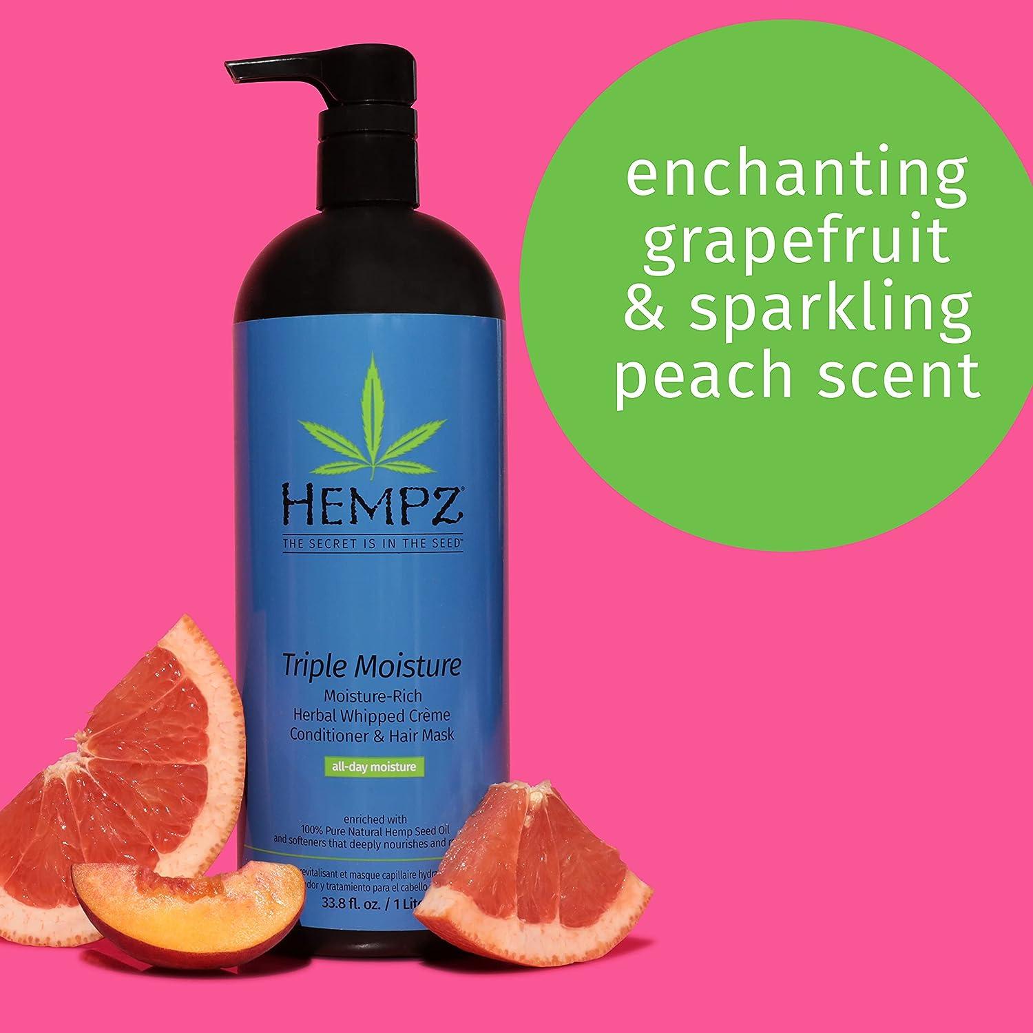 Hempz Triple Moisture Herbal Conditioner 33.8 oz - Hydrating Hair ...