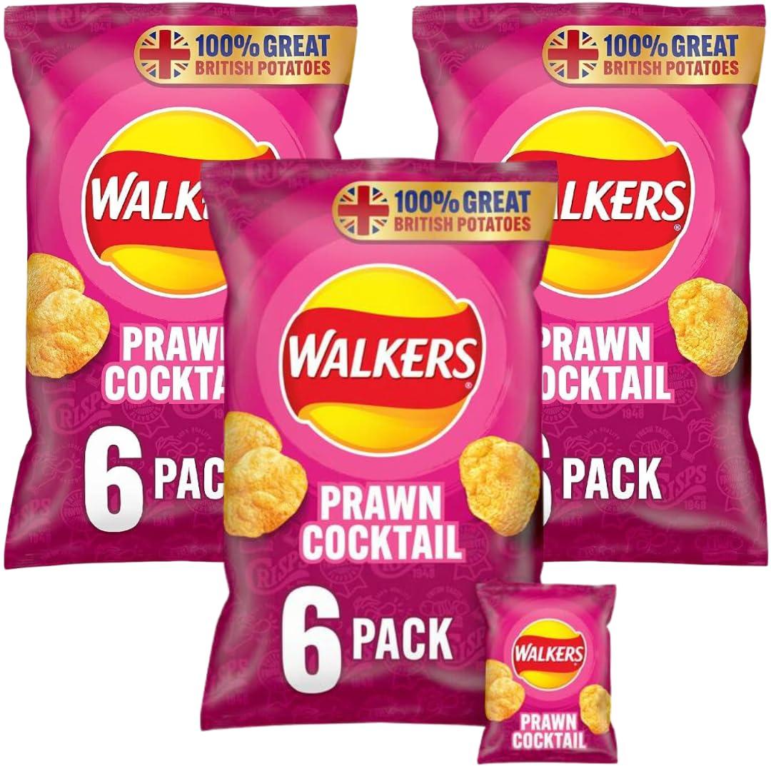 Crisps Bundle with Prawn Cocktail Multipack Crisps by Walkers 6x25g (3 ...