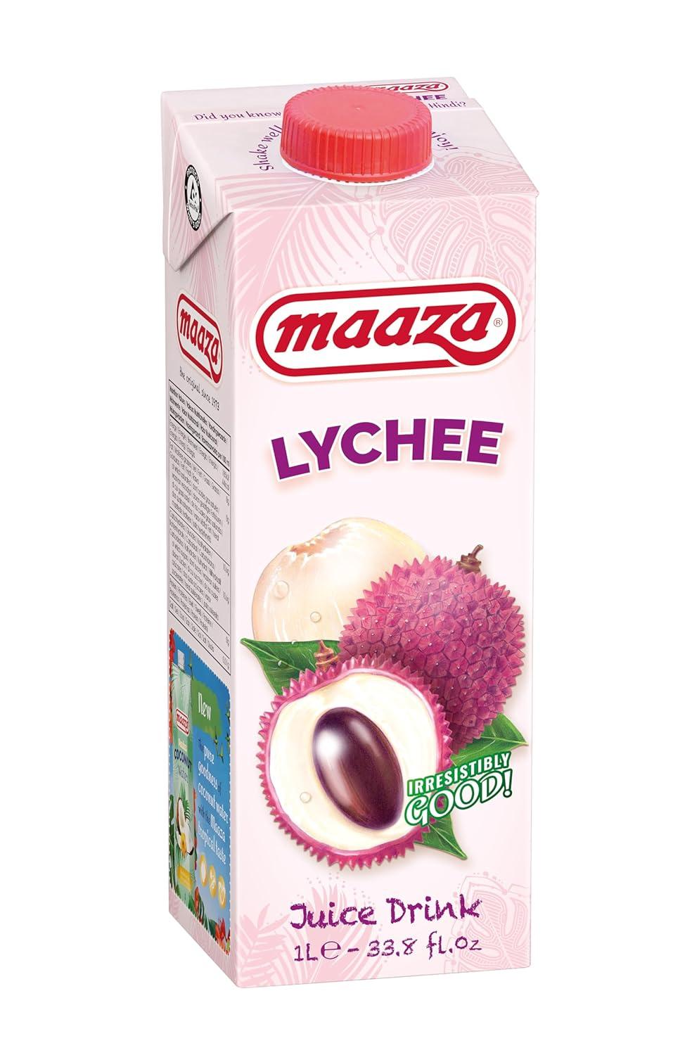 Buy Maaza Lychee Fruit Drink - Refreshing Lychee Juice Pack of 6 (1L ...