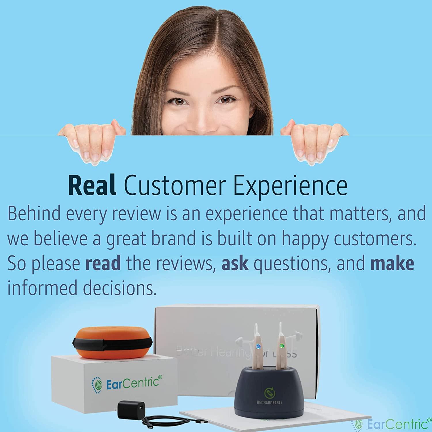 EarCentric EasyCharge Rechargeable Hearing Aids for Seniors - BTE Ear ...