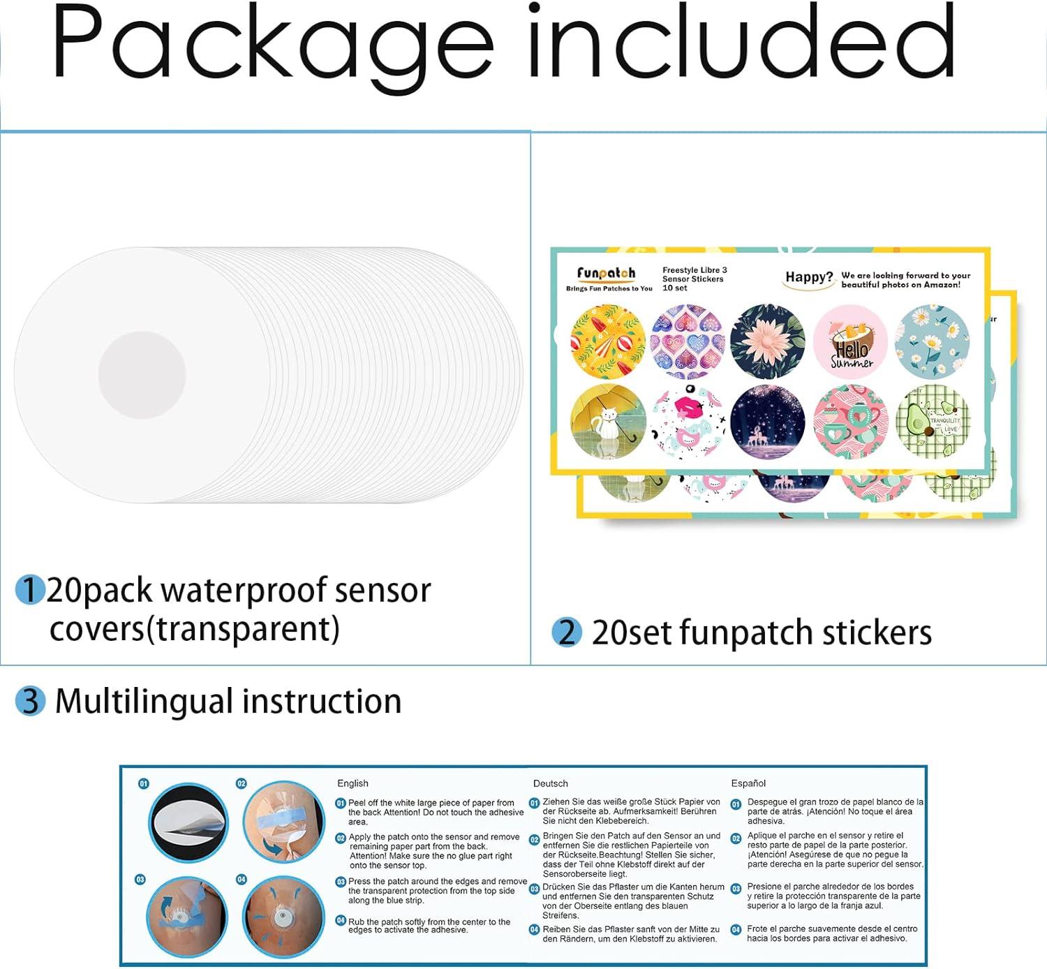 Waterproof Sensor Covers for Libre 2 - 40 Pack Yellow Adhesive Stickers ...