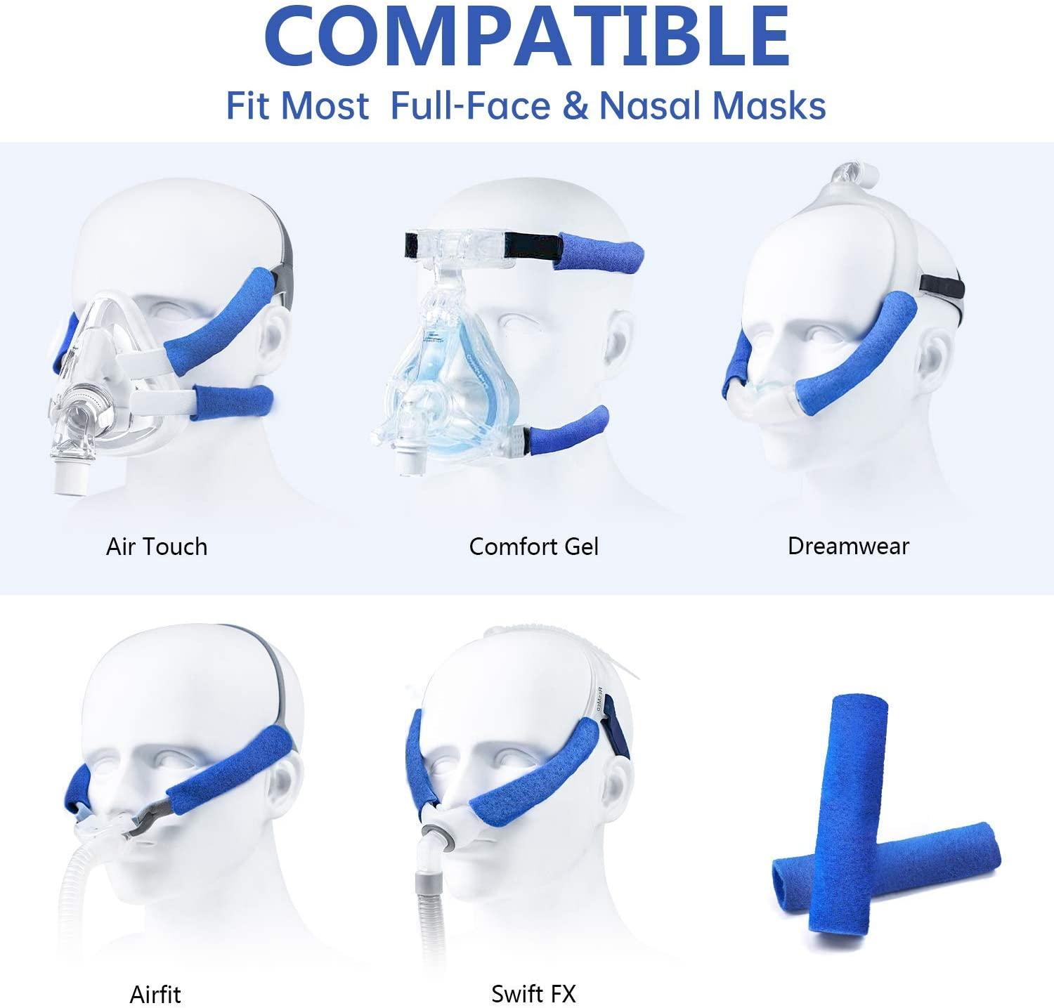 8 Pack CPAP Headgear Strap Covers - Universal & Reusable Soft-Fleece ...