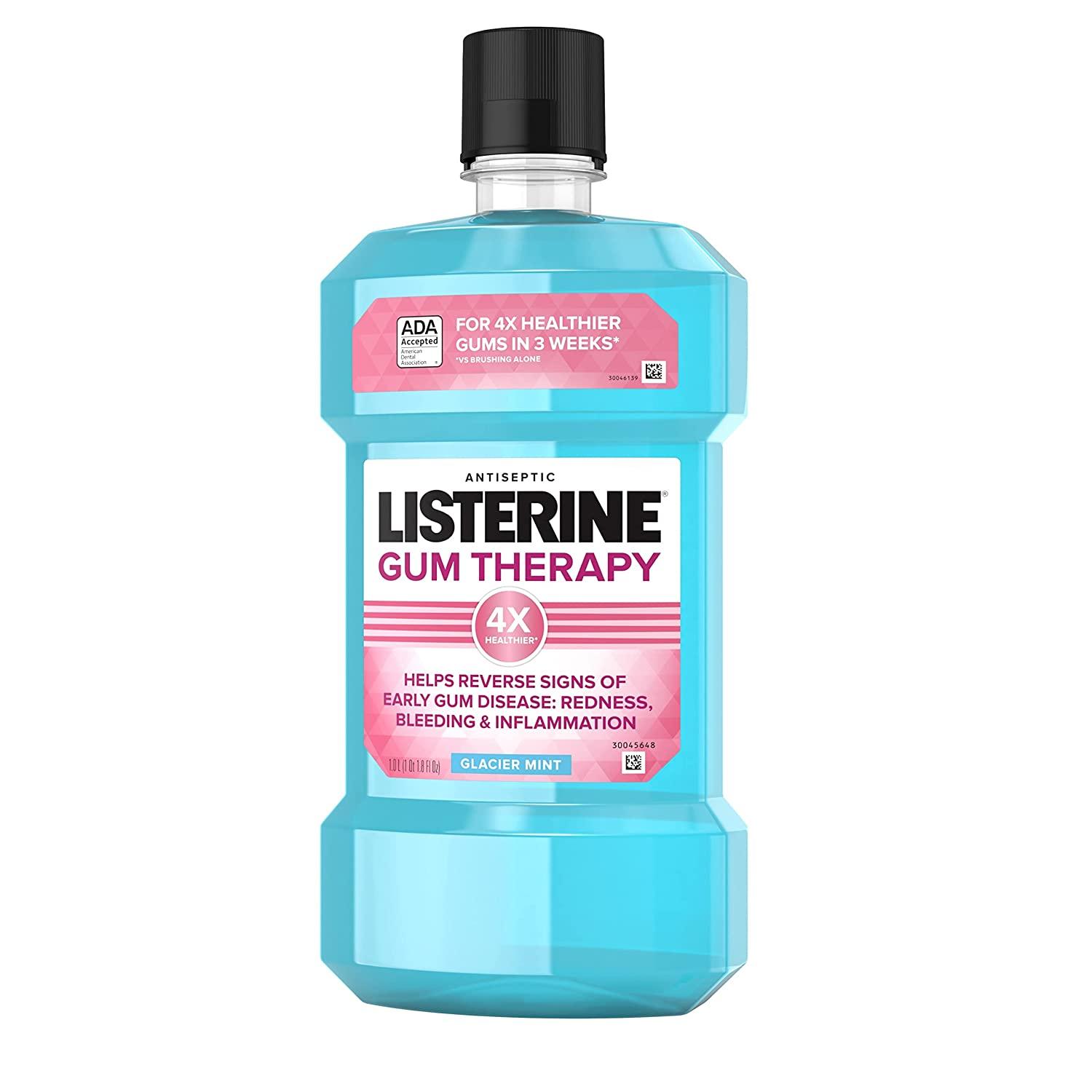 Listerine Gum Therapy Antiplaque Mouthwash - Glacier Mint ADA Accepted ...