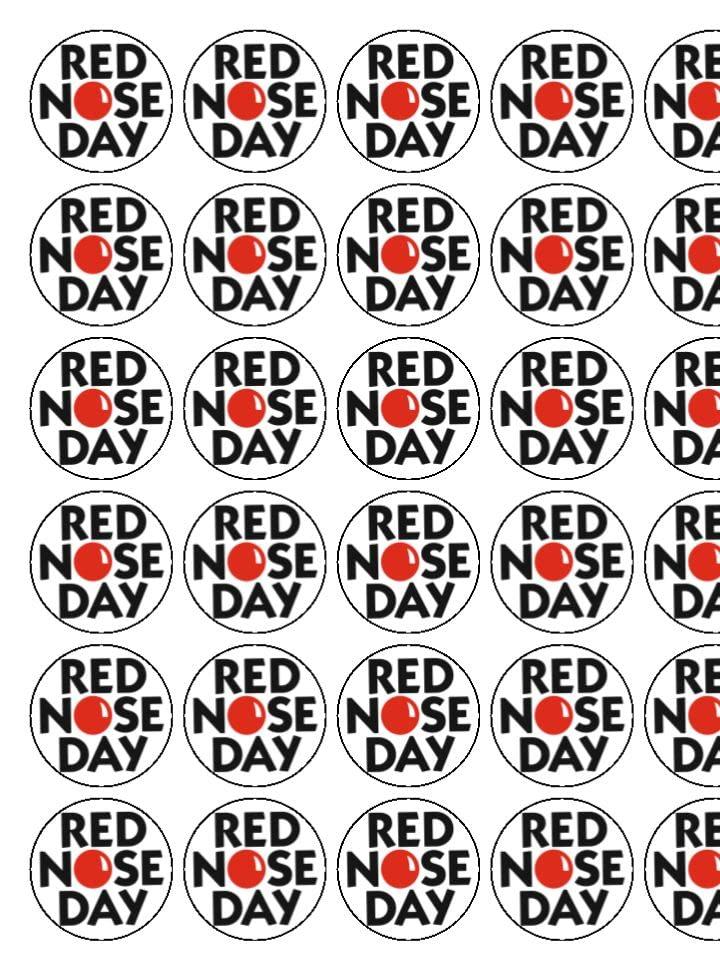 Comic Relief Red Nose x30 1.5" (3.8cm) PRE- CUT PREMIUM RICE PAPER ...