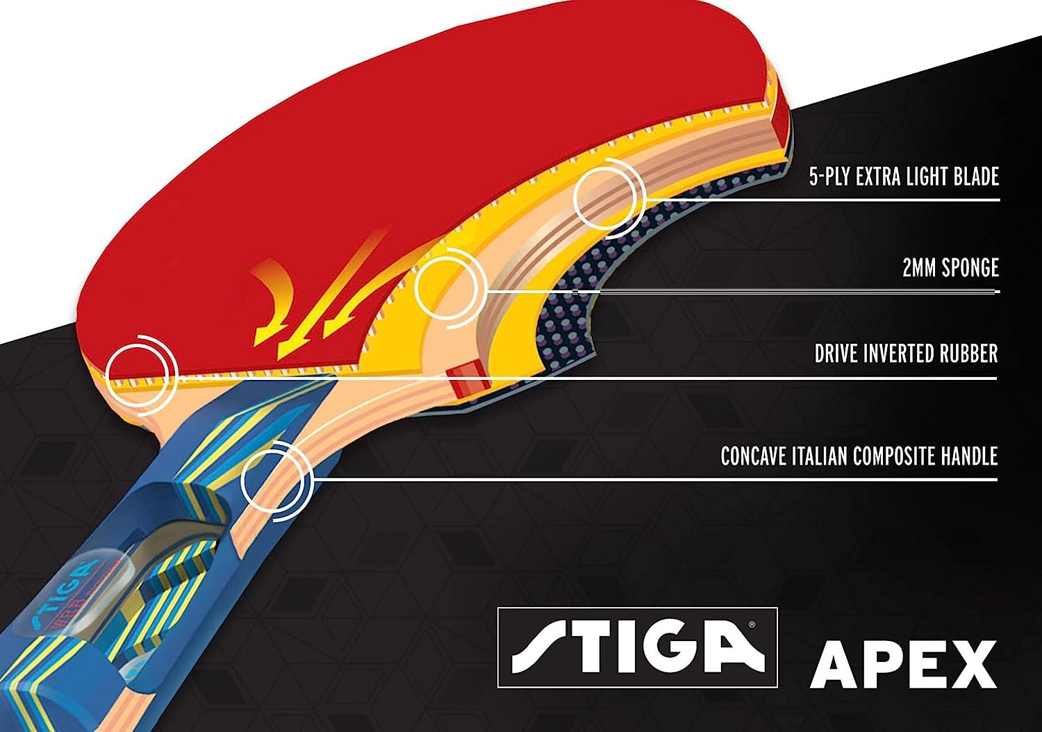 STIGA Apex Table Tennis Racket with ACS Technology - Performance-Level ...