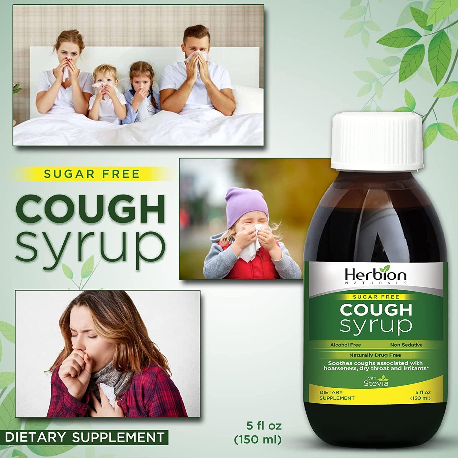 Herbion Naturals Sugar-Free Cough Syrup with Stevia - 5.0 Fl Oz - Green ...