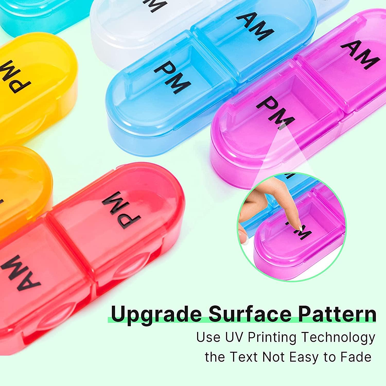 Monthly 2x a Day Pill Organizer - AM PM Large 30 Day Pills Box Case ...