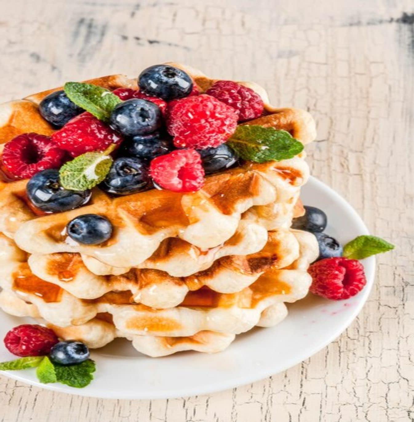 Vegan Belgian Waffle 20x90g Ready to add Your Choice of Topping. Ready ...