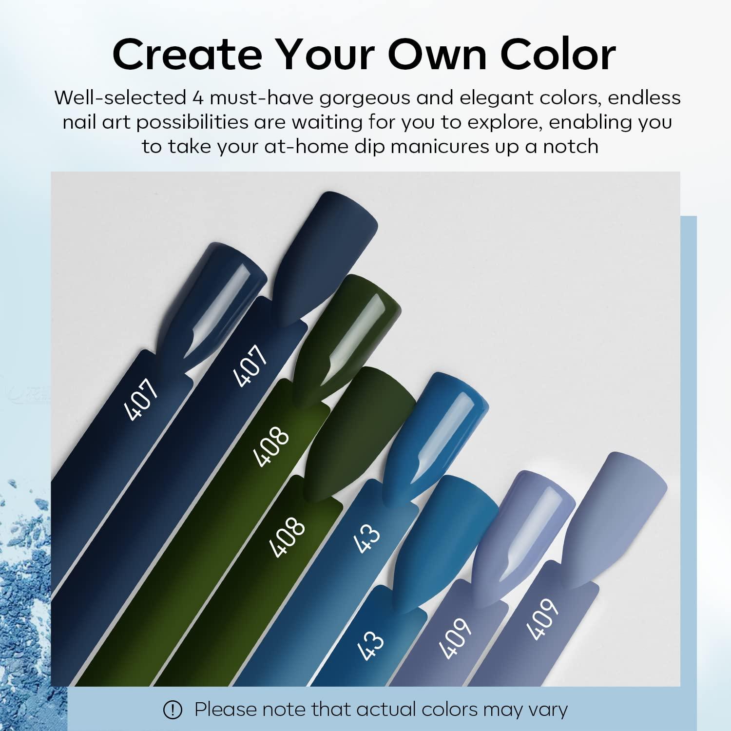 Modelones Winter Blue Dip Powder Nail Kit - 4 Colors Dipping System ...