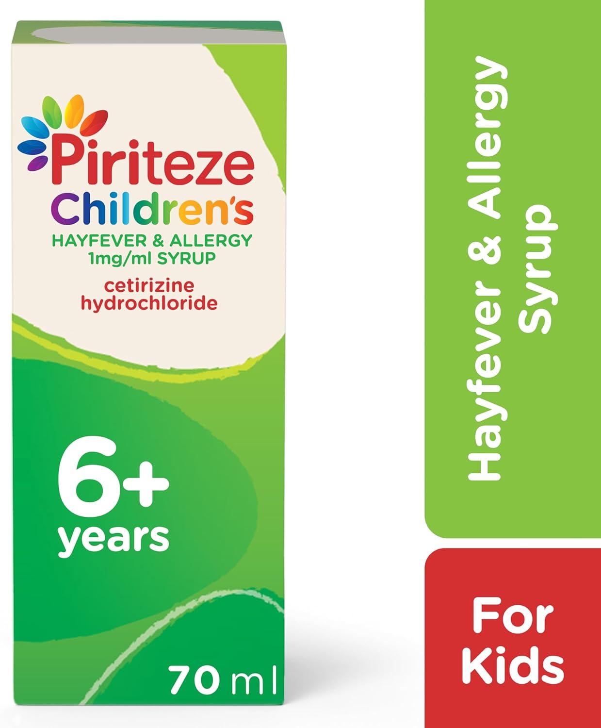 Piriteze Kids Allergy Relief Syrup 70ml - Fast-Acting Antihistamine for ...