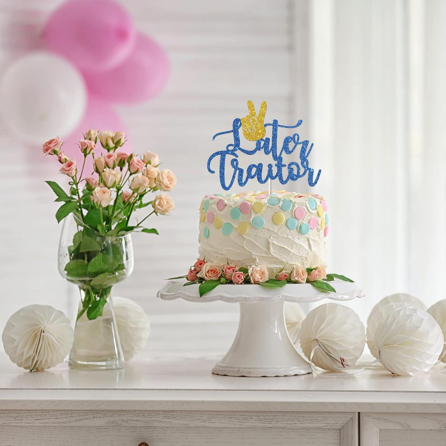 Tenhaisi Blue Glitter Later Traitor Cake Topper Job Chang Party Decor ...