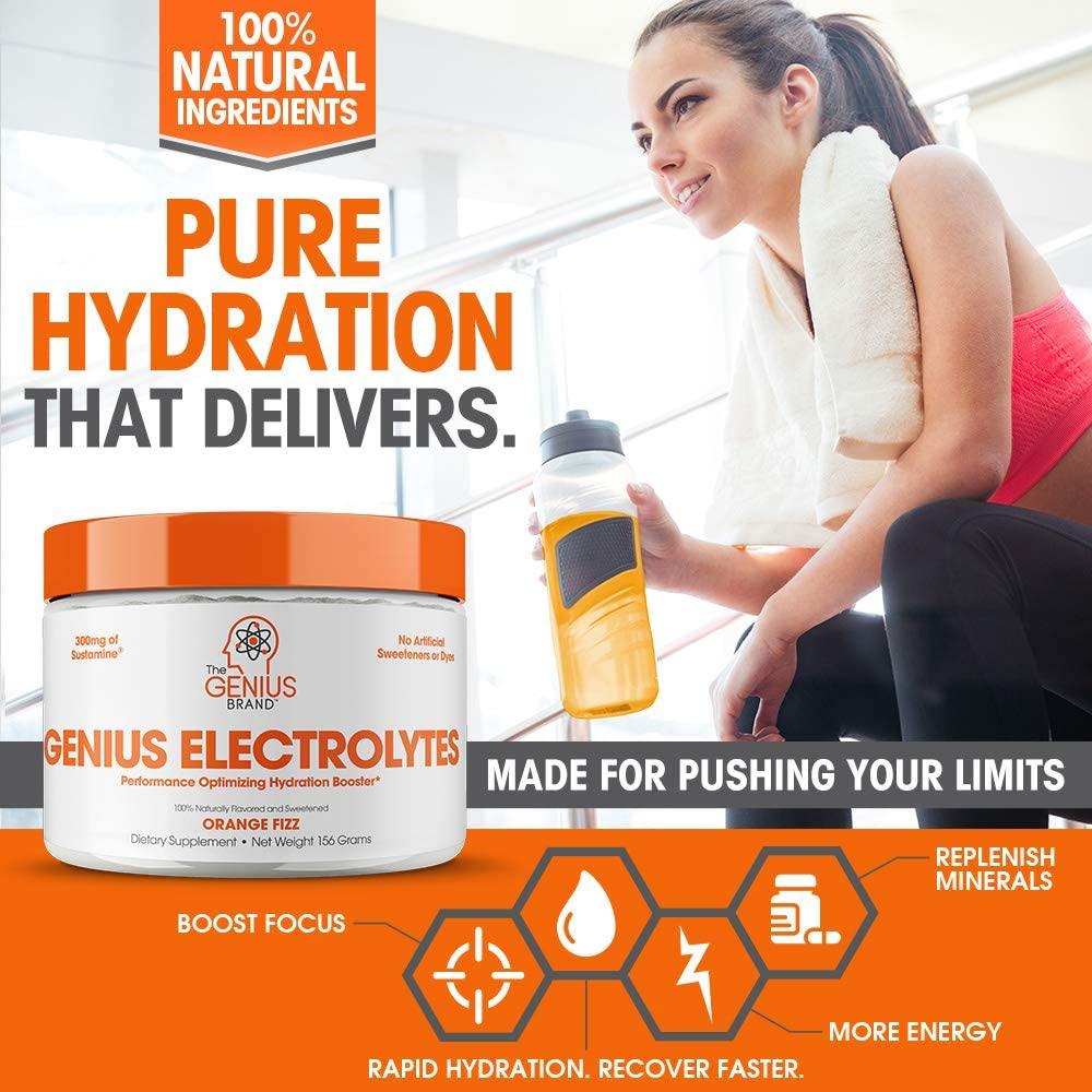 Genius Electrolyte Powder - Orange Flavor | 30 Servings | Hydration ...