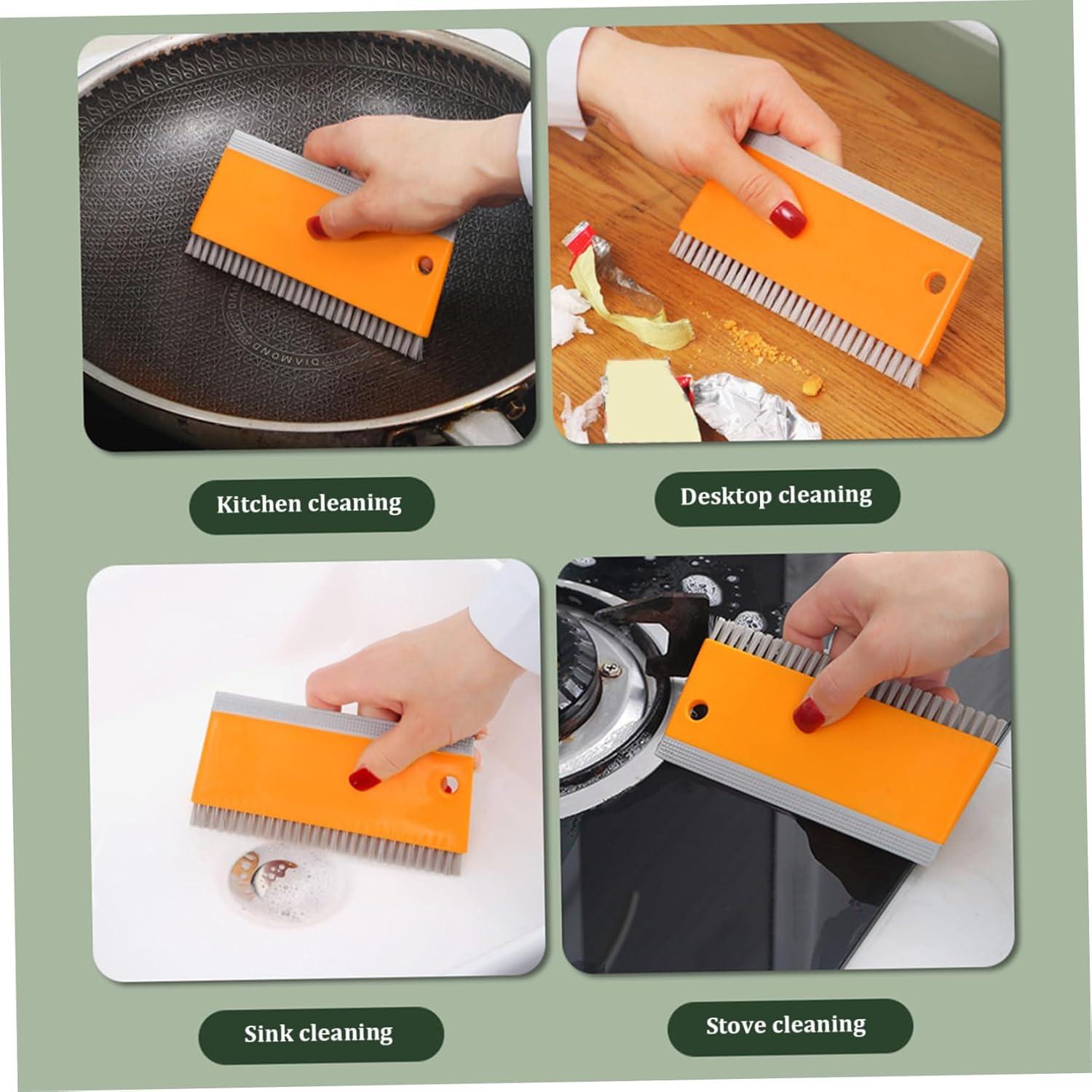 4 Pcs Kitchen Squeegee 2 in 1 Counter Squeegee and Brush with Hanging ...