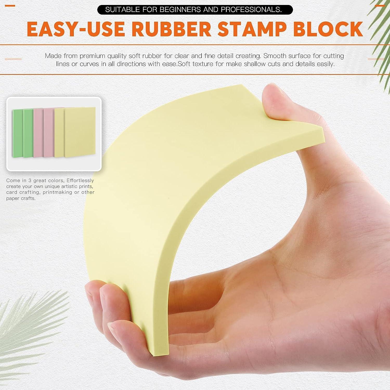 Rustark 12Pcs Rubber Stamp Making Kit with Stamp Block Rubber Brayer ...