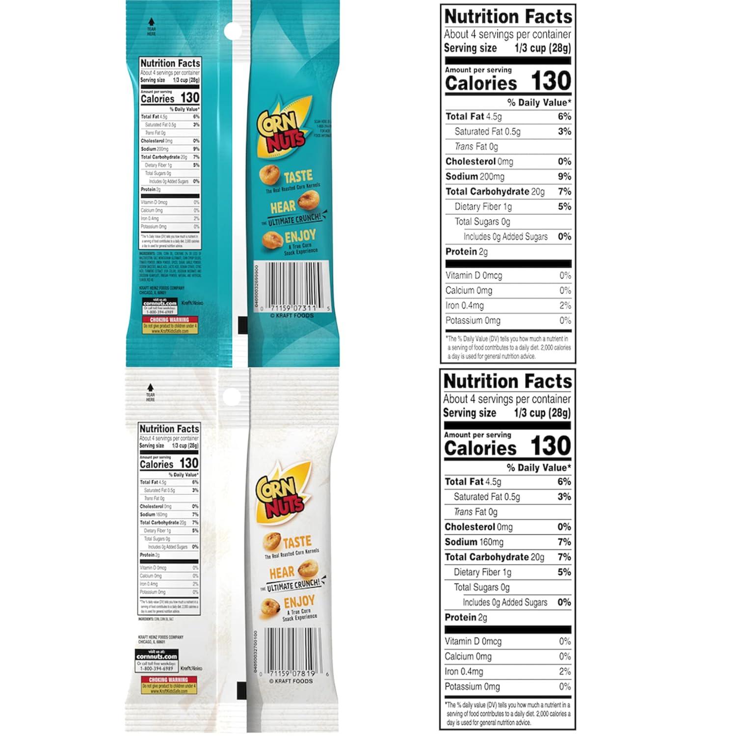 Corn Nuts Variety Pack - 15 Pack - 4oz Each - Jalapeno Cheddar, Chile ...