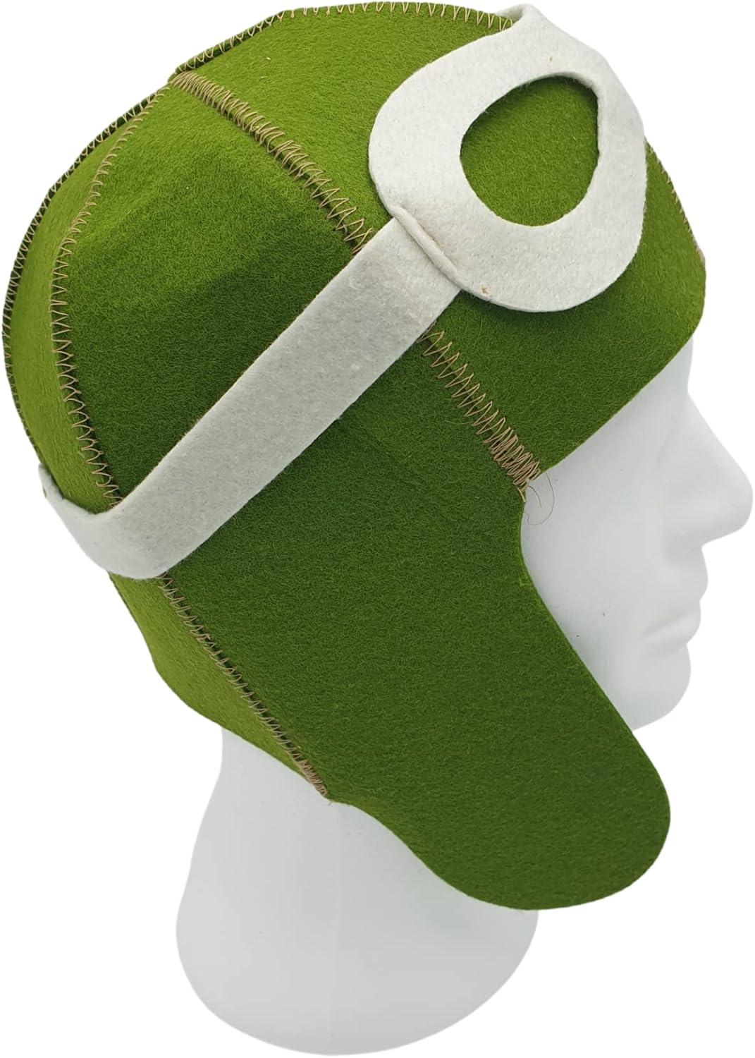 Fragrant Moments Sauna Hat 'Pilot Green' - 100% Cotton Felt Sauna Cap ...