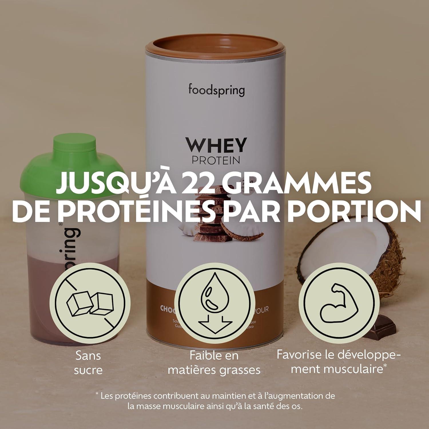 foodspring - Whey Protein Powder Chocolate Coconut - With 22g of muscle ...