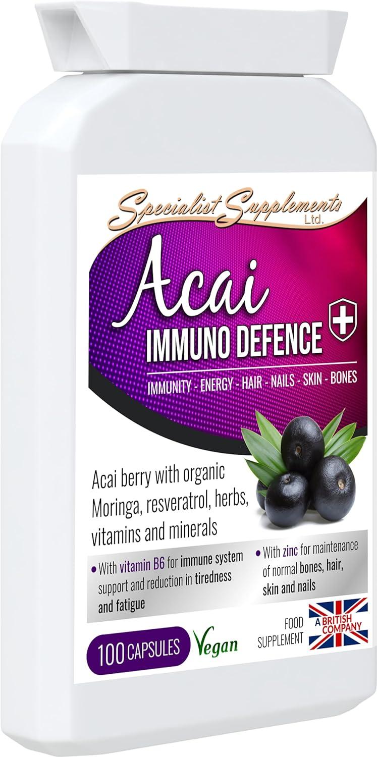 Specialist Supplements Acai Immuno Defence 100 Capsules - Boost Your ...