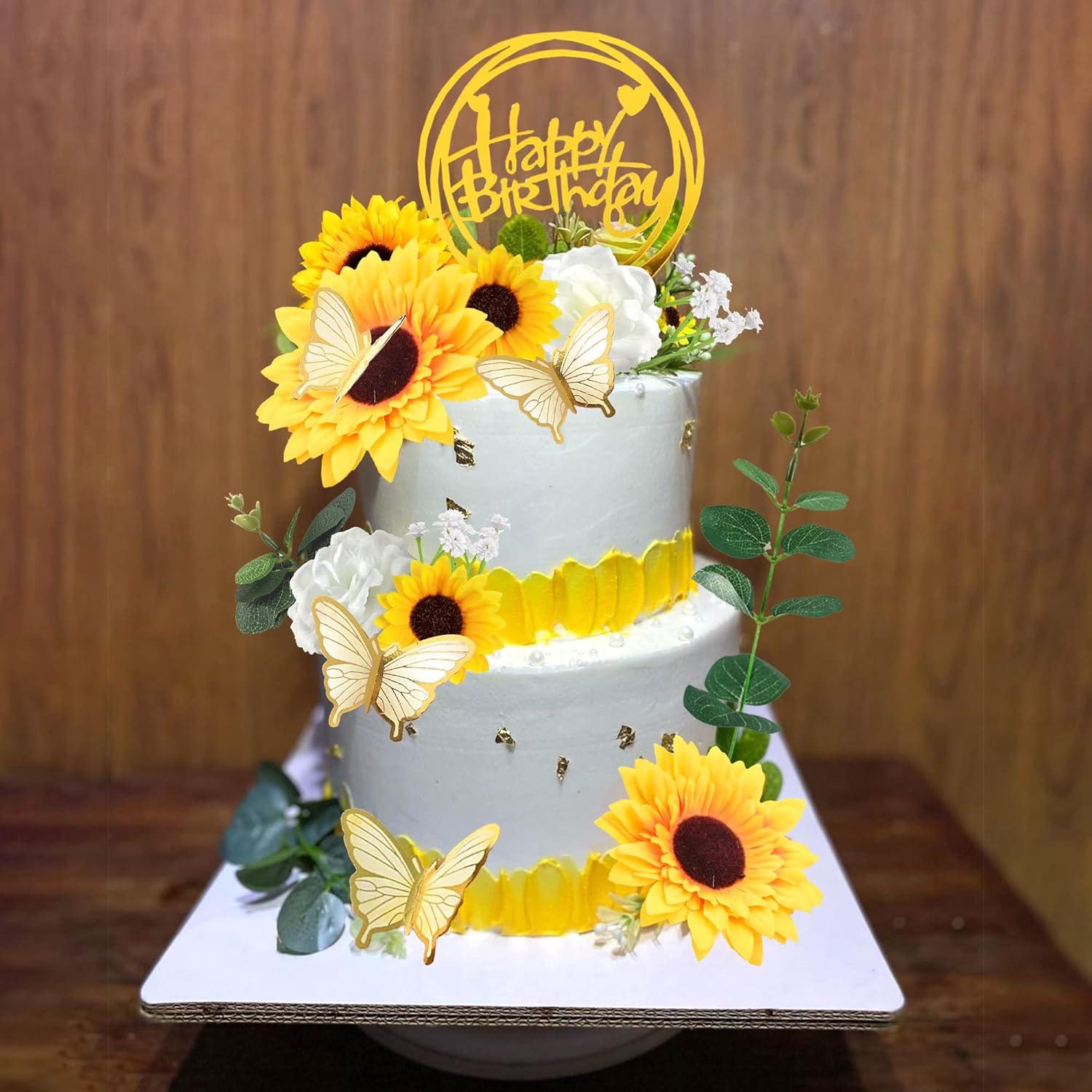 sunflower cake topper