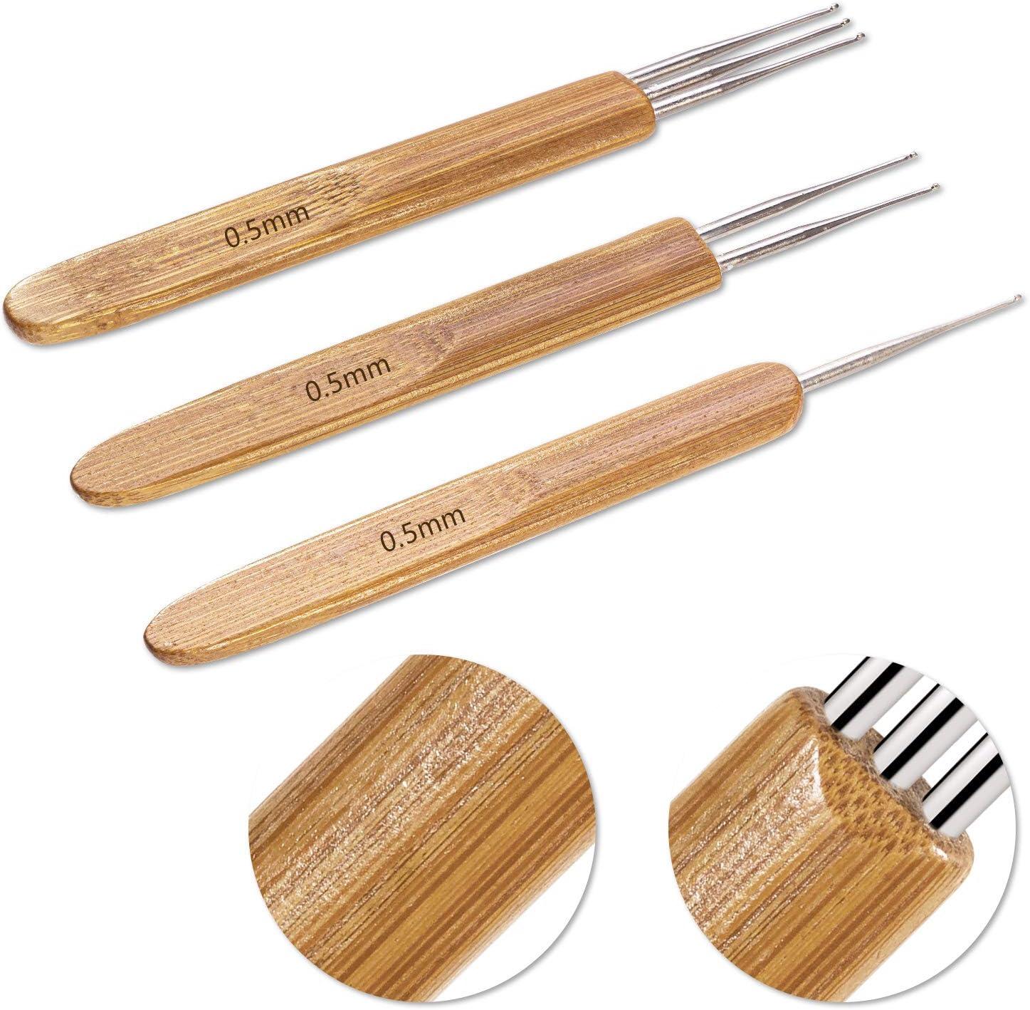 Dreadlocks Tool Set - 5 Pcs Crochet Hooks & Interlocking Needles for ...