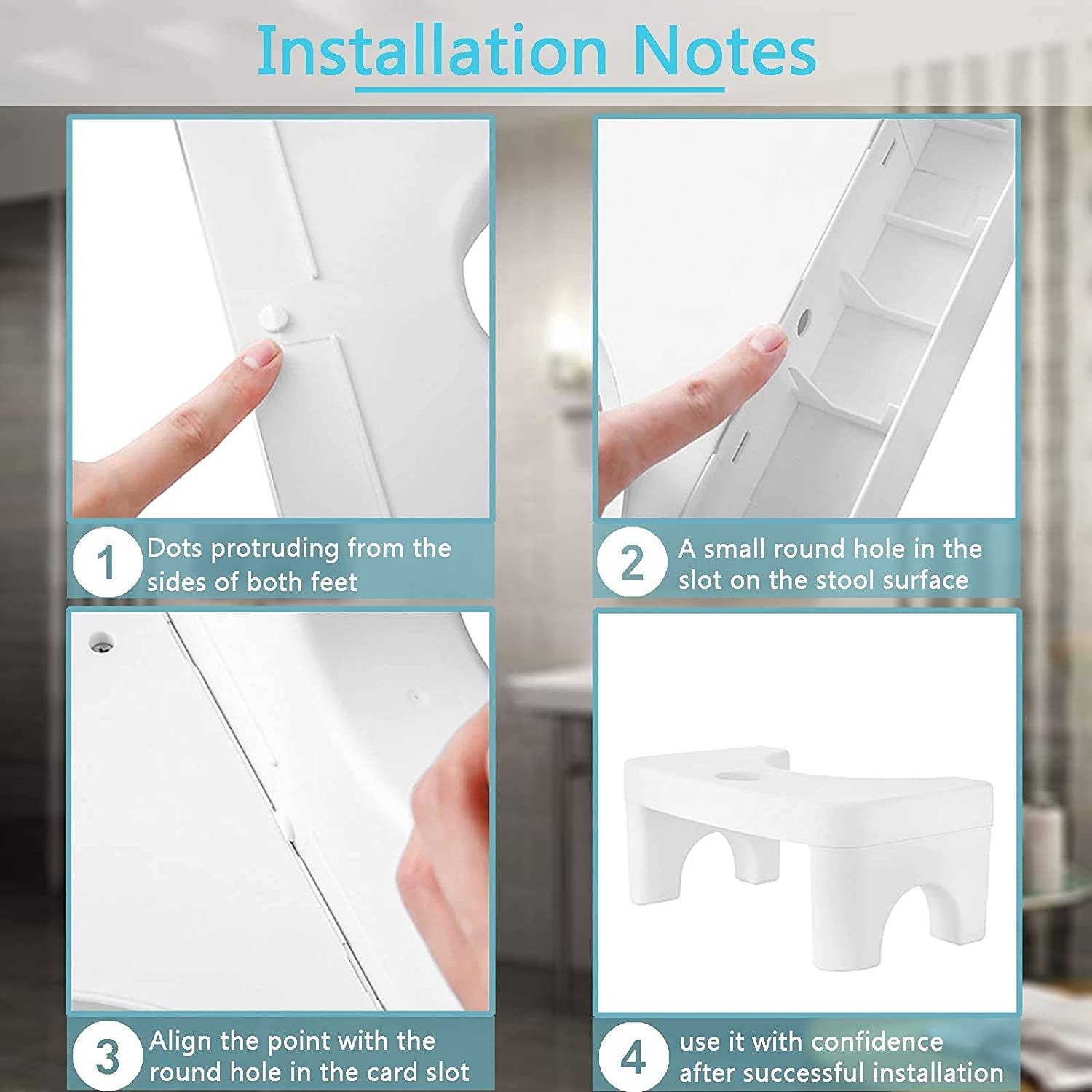 Foldable Toilet Stool for Adults - 7 Height Squat Stool with Fragrance ...