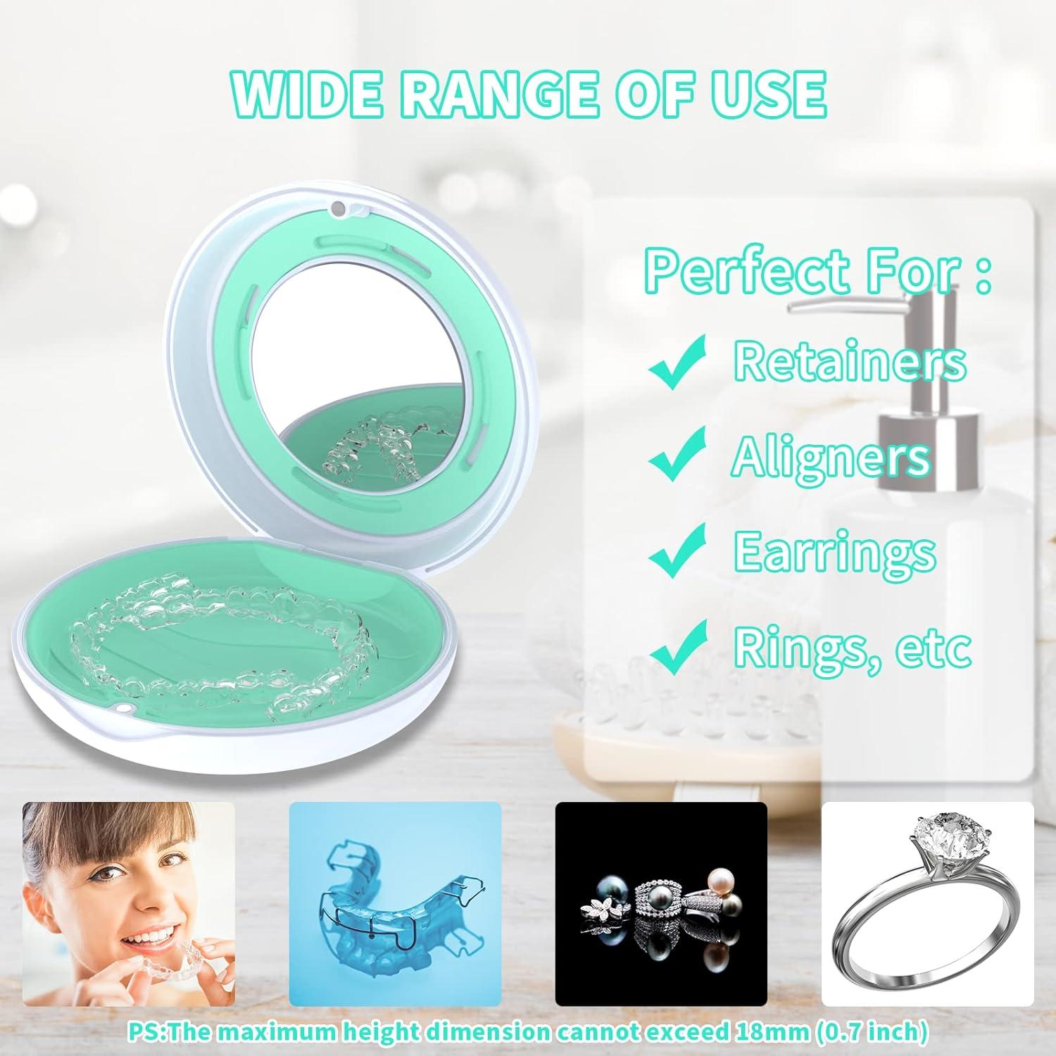 Cute Retainer Case with Mirror | Adjustable Vent Holes | Solid ...