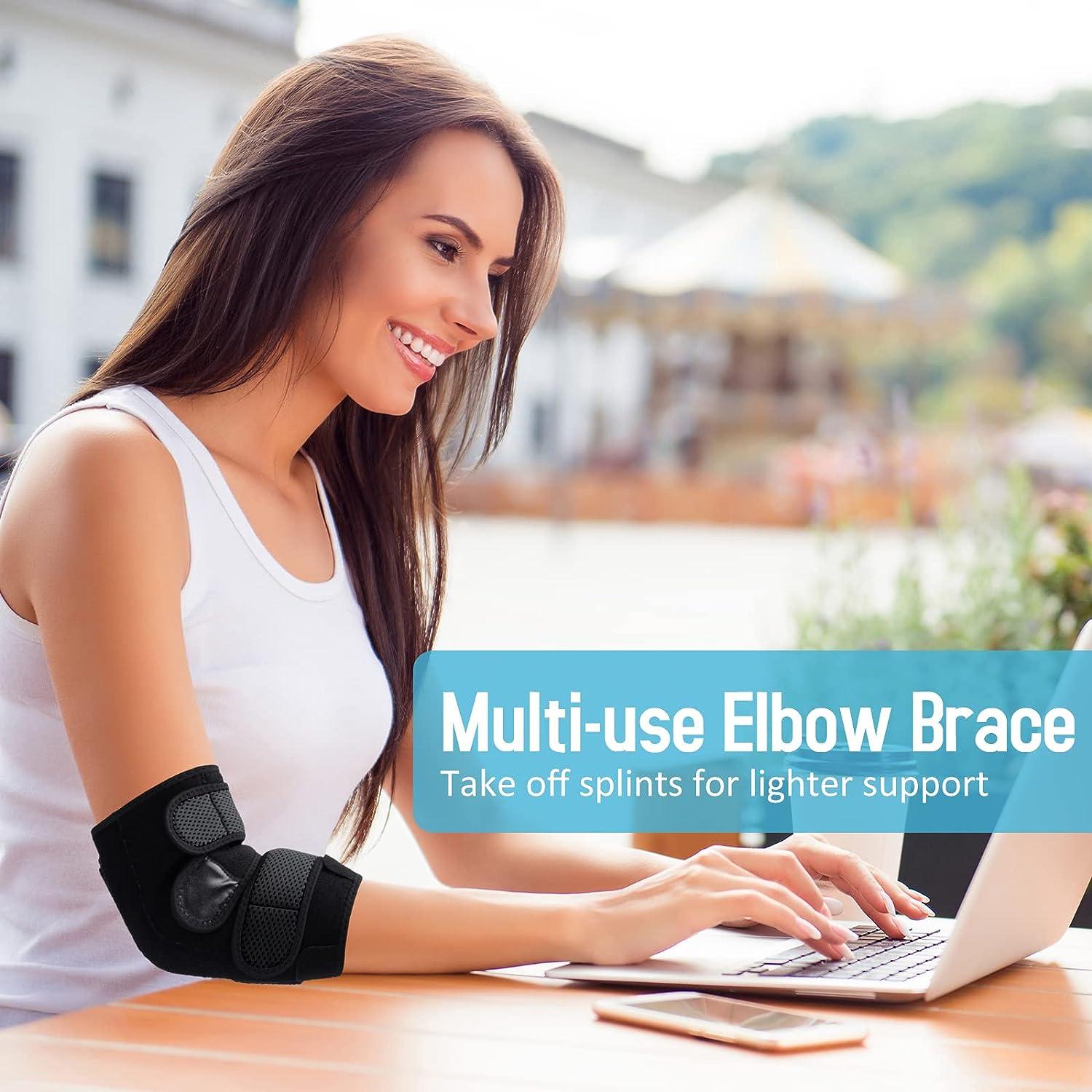 GINTRON Elbow Brace 2022 - Comfortable Night Support with Adjustable Stabilizer for Cubital ...