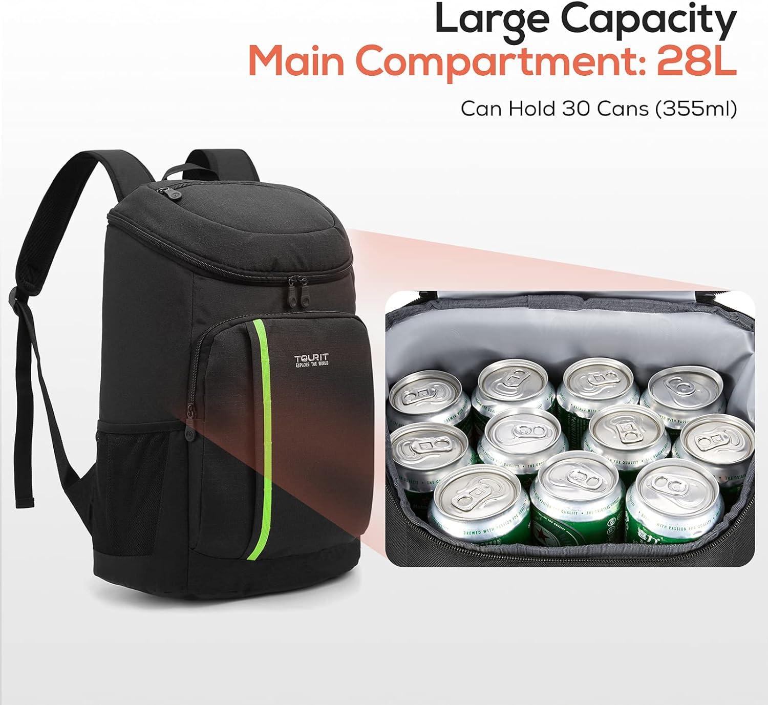 TOURIT Cooler Backpack 30 Cans | Lightweight & Insulated | Leak-Proof ...
