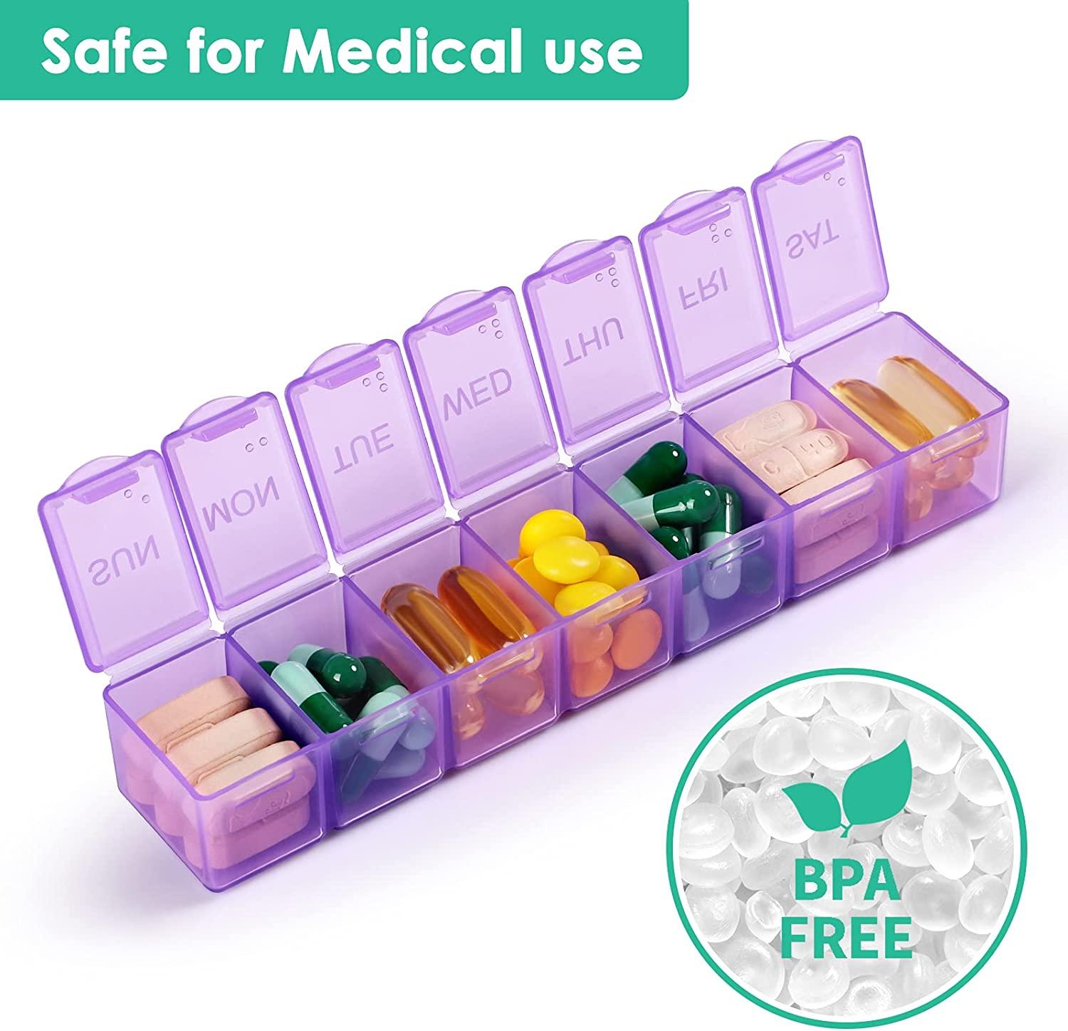 Kononia Monthly & Weekly Pill Organizer Set - Compact Travel Pill Box ...