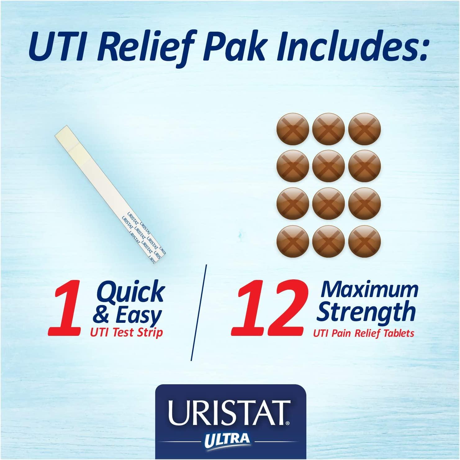 Uristat Ultra UTI Relief Pak Test for UTI, Urinary Pain Relief - 1 Test ...