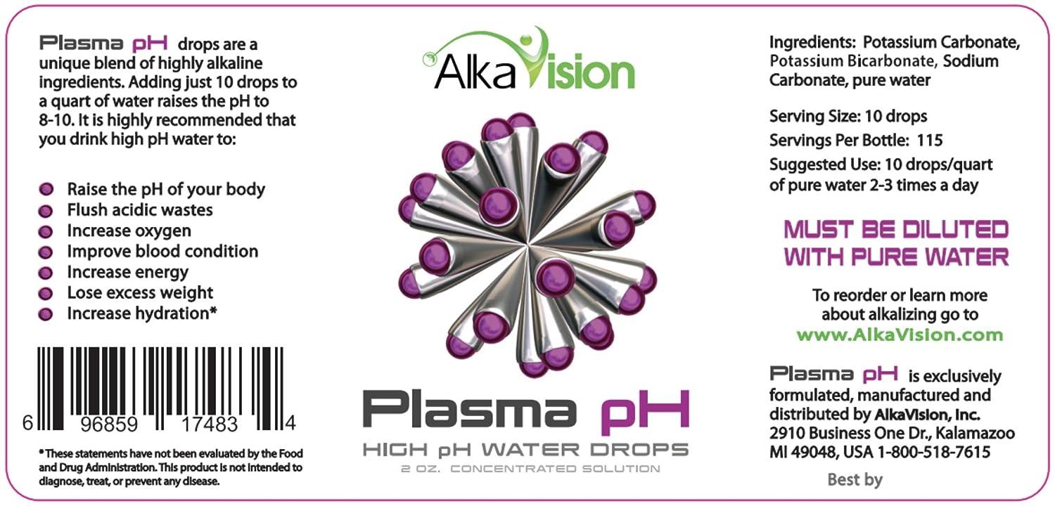 AlkaVision Plasma pH Drops 2 oz - 115 Servings | Alkaline Water Booster ...