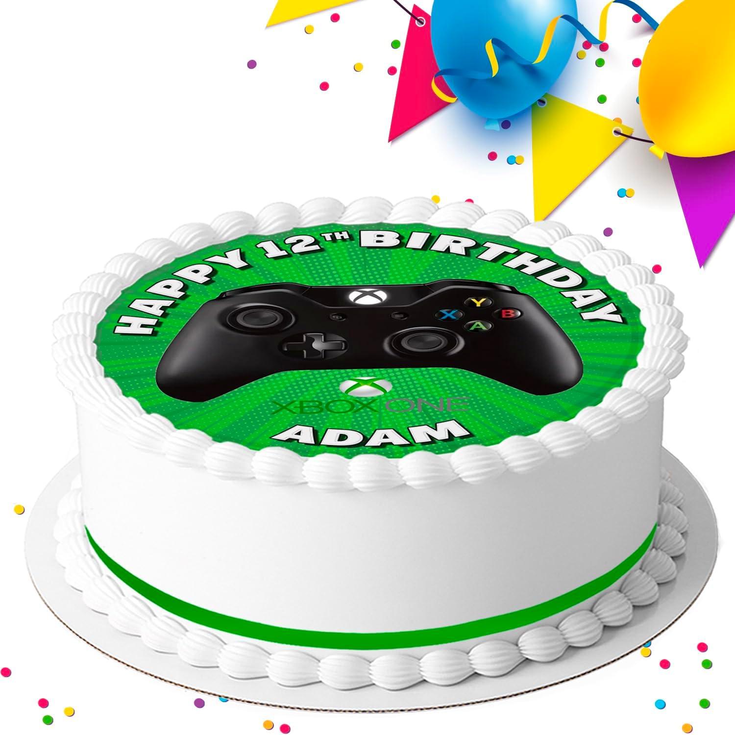 GAMES CONTROLLER GAMING BIRTHDAY PERSONALISED 7.5 INCH EDIBLE ICING ...